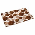 Brown Moroccan Doormat Abstract Gradient Gold Brown Geometric Non Slip ...