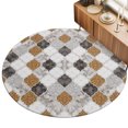 Brown Moroccan Plaid Area Rug, Modern Abstract Exotic Geometric Black ...