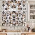 Brown Moroccan Plaid Swag Curtains Valance and Tier Set, Modern ...