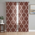 Brown Moroccan Sheer Curtains 63 Inch Length 2 Panels for Living Room ...