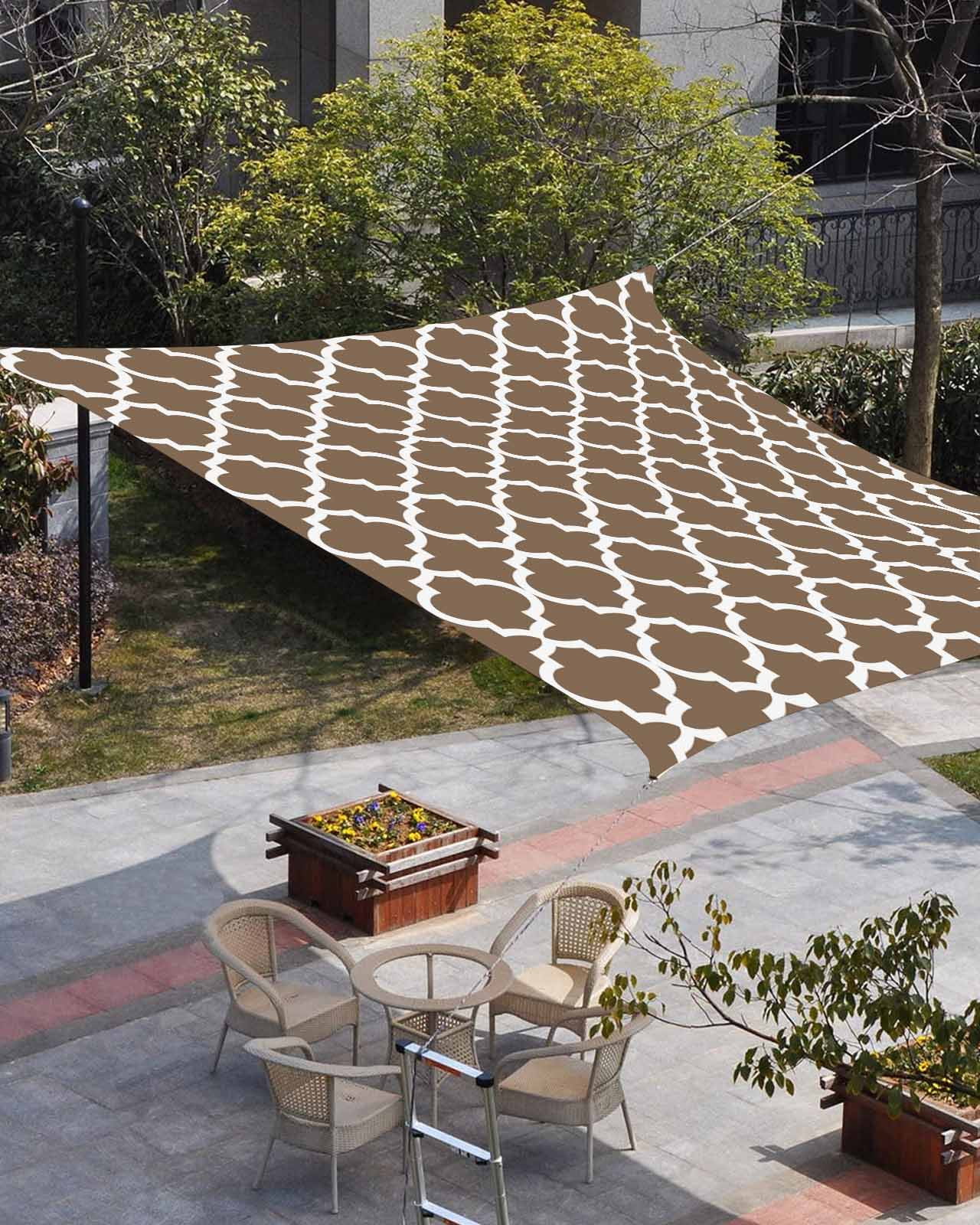 Brown Moroccon Sun Shade Sail 6.5'x10' Rectangle Outdoor Shade Canopy ...