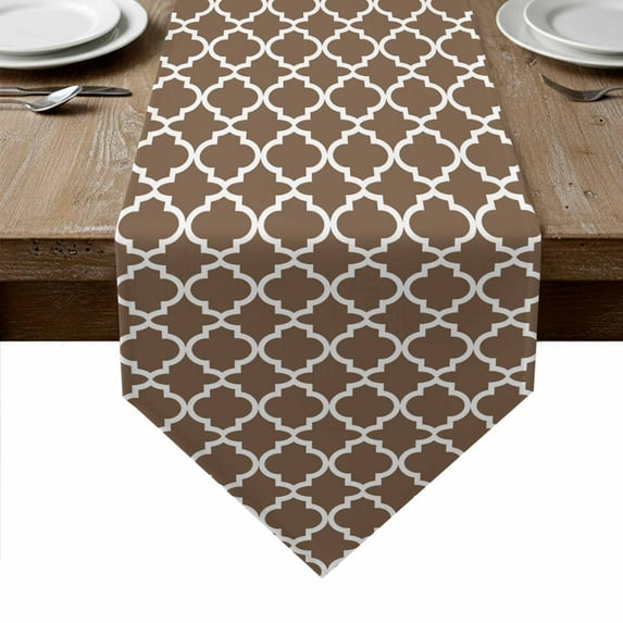 Brown Moroccon Table Runner Linen Burlap Table Runner 48 Inches Long ...