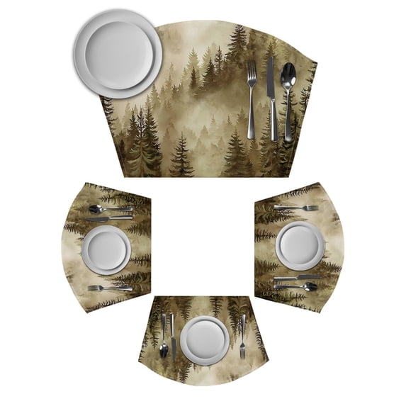 Brown Mountain Round Table Placemats Set of 2 Wedge Placemats, Misty ...