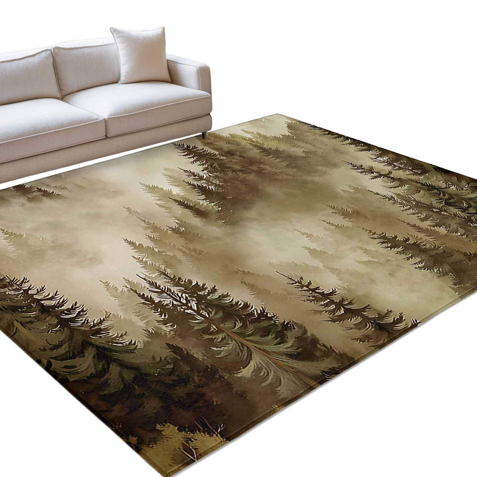Brown Mountain Washable Rug 2.7x5 Area Rug for Living Room Bedroom Non ...