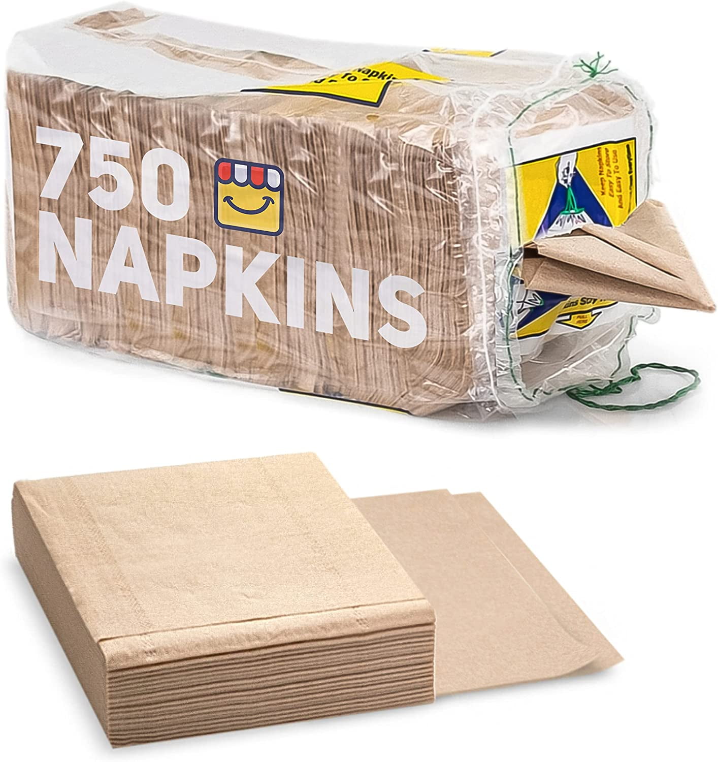 Brown Napkins, 750 Count, Natural & Rustic Kraft Paper Napkins - Eco ...