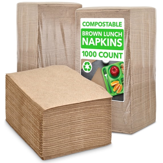 Stock Your Home Brown Disposable Paper Napkins Bulk 1000 Count ...