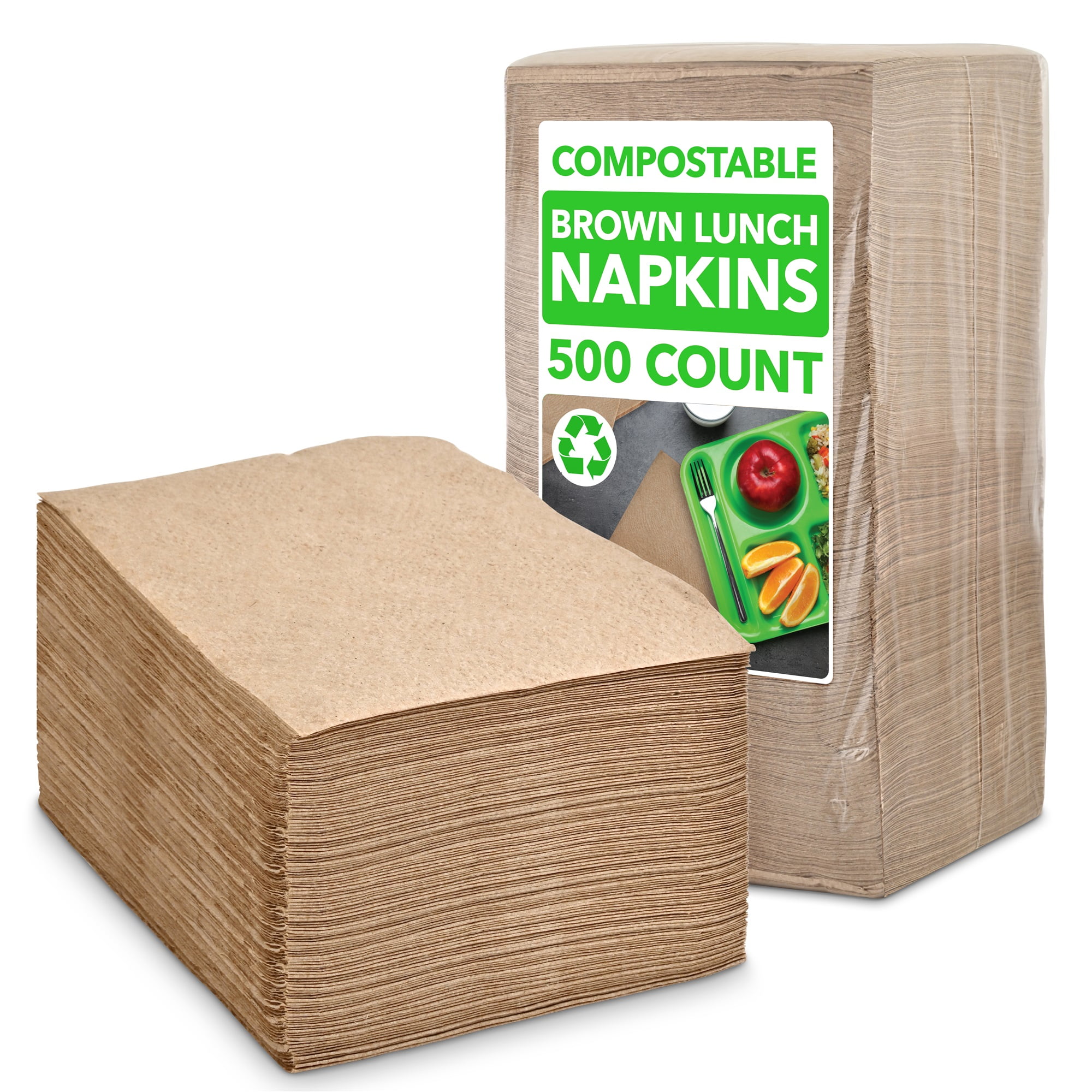 Brown Napkins Disposable, Paper Napkins Everyday 500 Count, Compostable ...