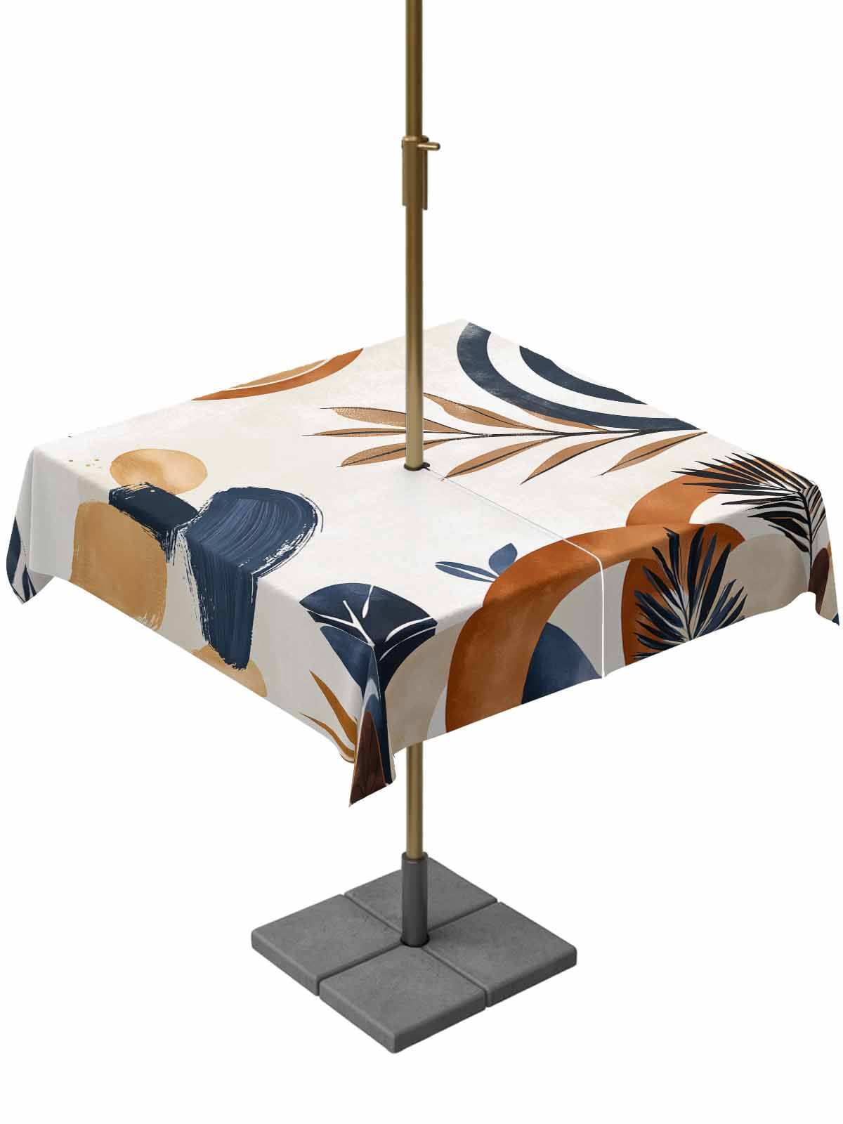 Brown Nave Blue Boho Table Cloth Rectangle Outdoor Tablecloth, Modern ...