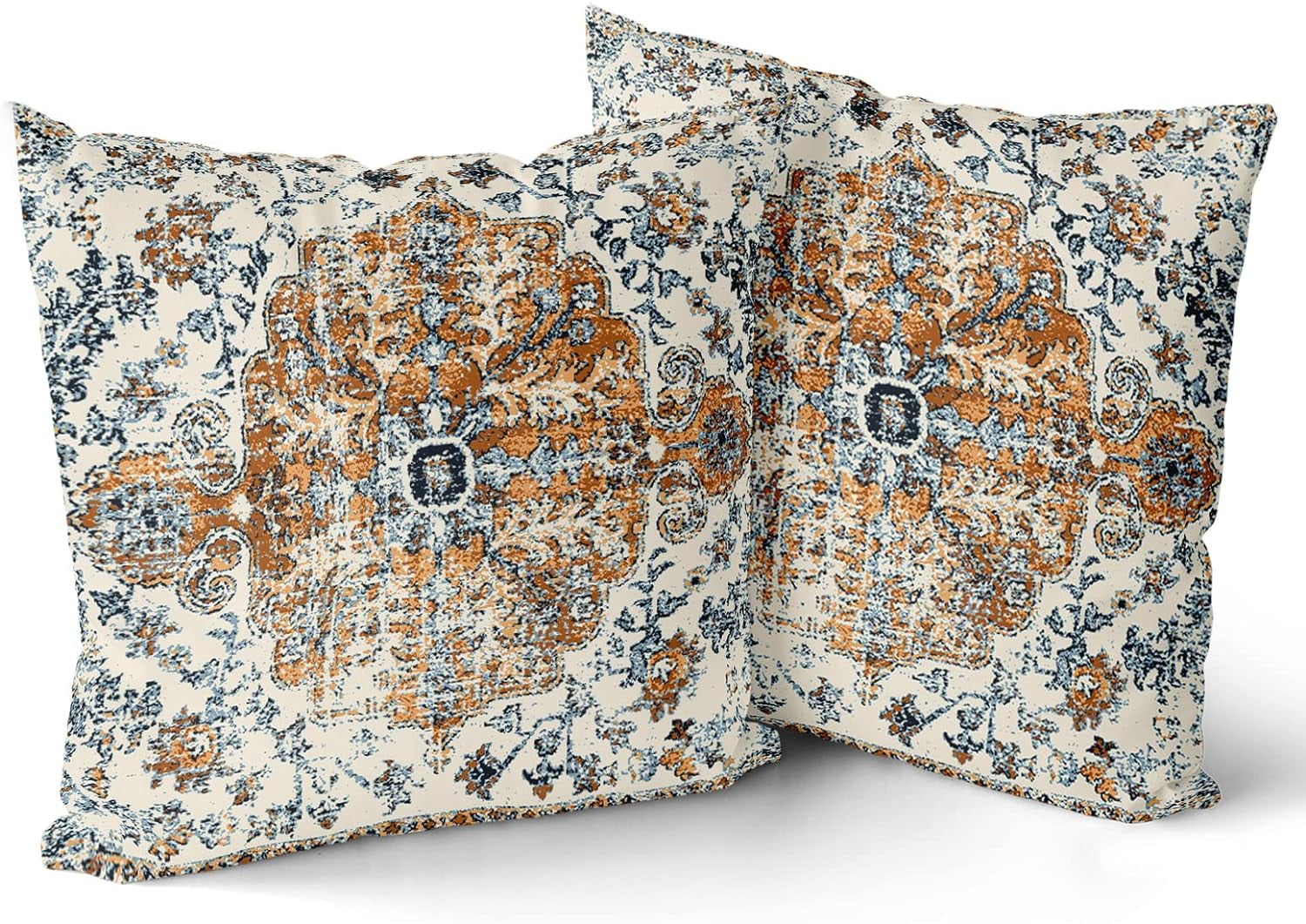 Brown Navy Blue Ethnic Boho Pillow Covers 18X18 In Bohemian Carpet ...