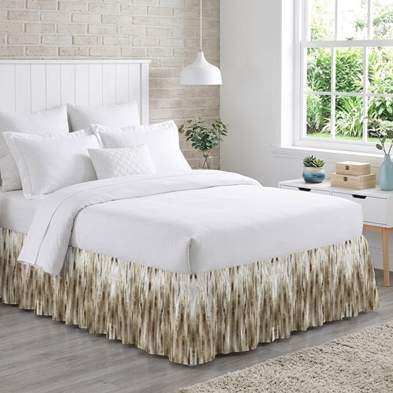 Brown Nostalgia Pencil Touches Bed Skirt Queen Size 16 Inch Drop ...
