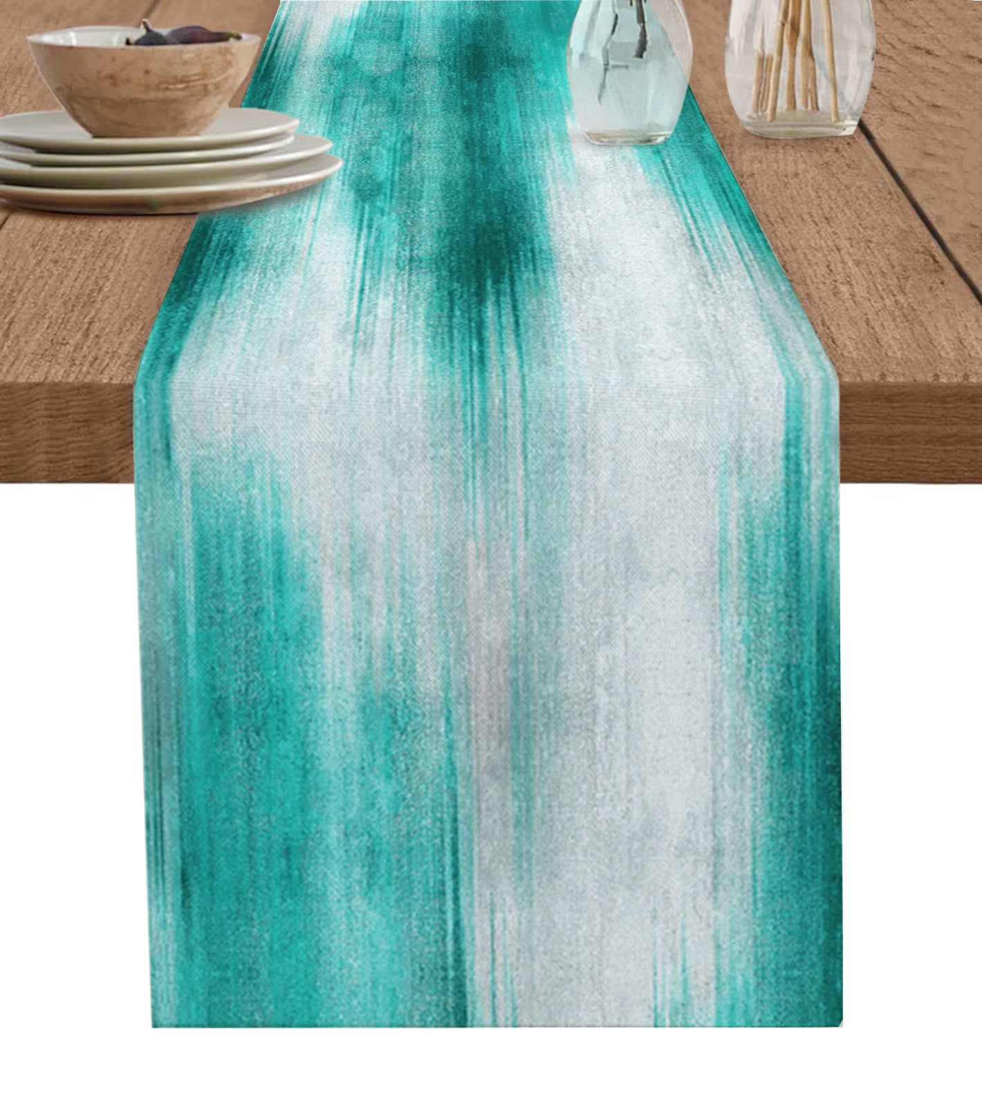 Brown Oil Painting Abstract Geometric Table Runner Home Wedding Table ...