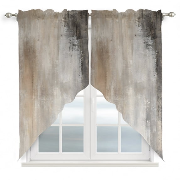 Brown Oil Painting Swag Valances for Windows 36 inches Long, Modern ...