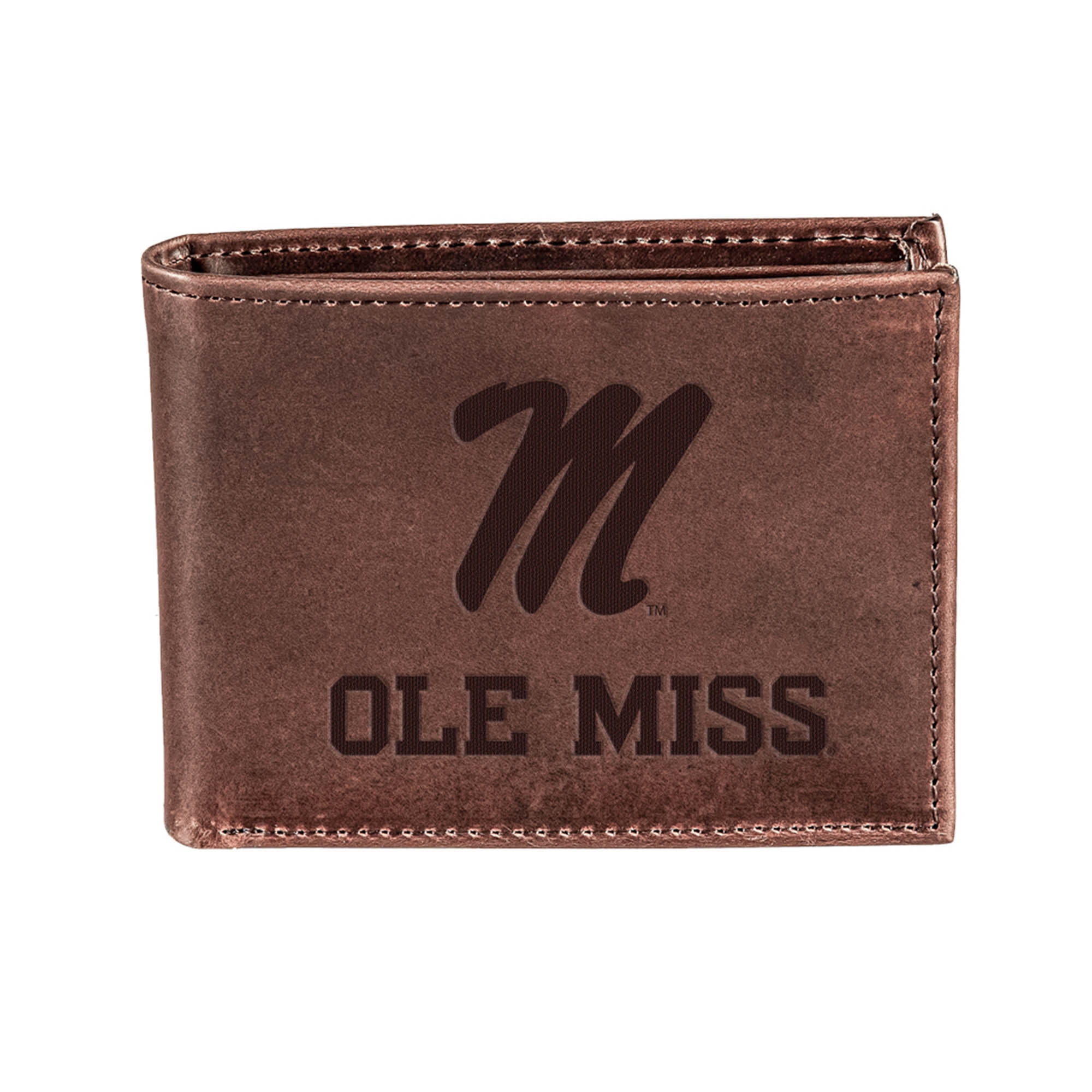 Brown Ole Miss Rebels Bi-Fold Leather Wallet - Walmart.com