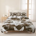 Brown Ombre Abstract Starfish 3 Pieces Quilt Set,1 Quilt with 2 Shams ...