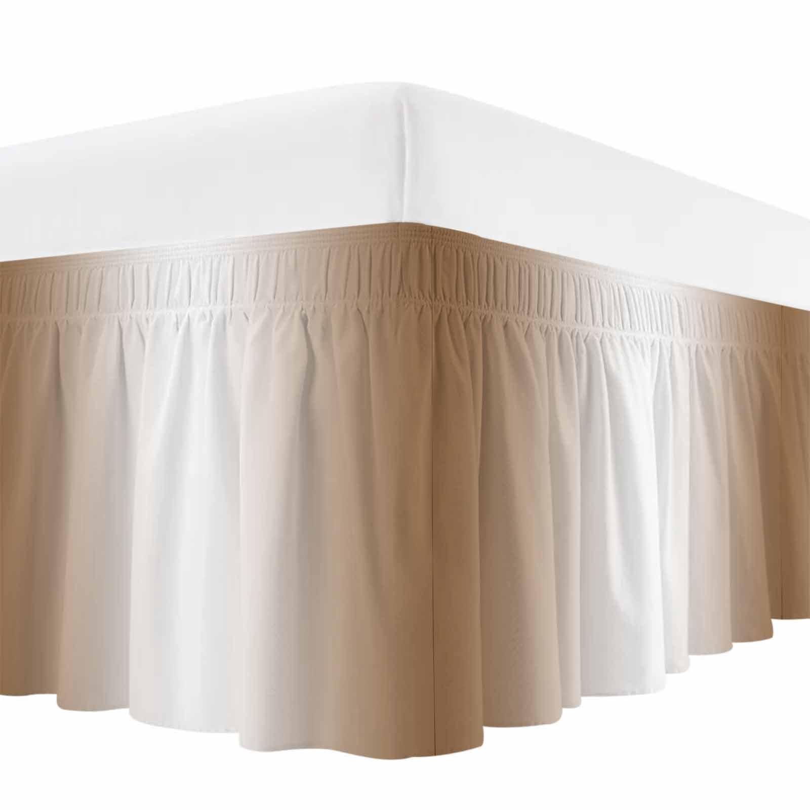 Brown Ombre Bed Skirt King Size, Modern Gradient Art Abstract Wrap ...