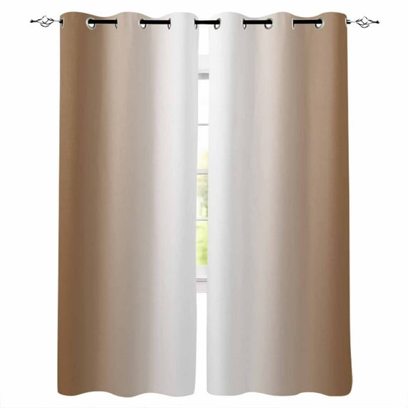 Brown Ombre Blackout Curtains 39 Inches Long, Modern Gradient Art ...