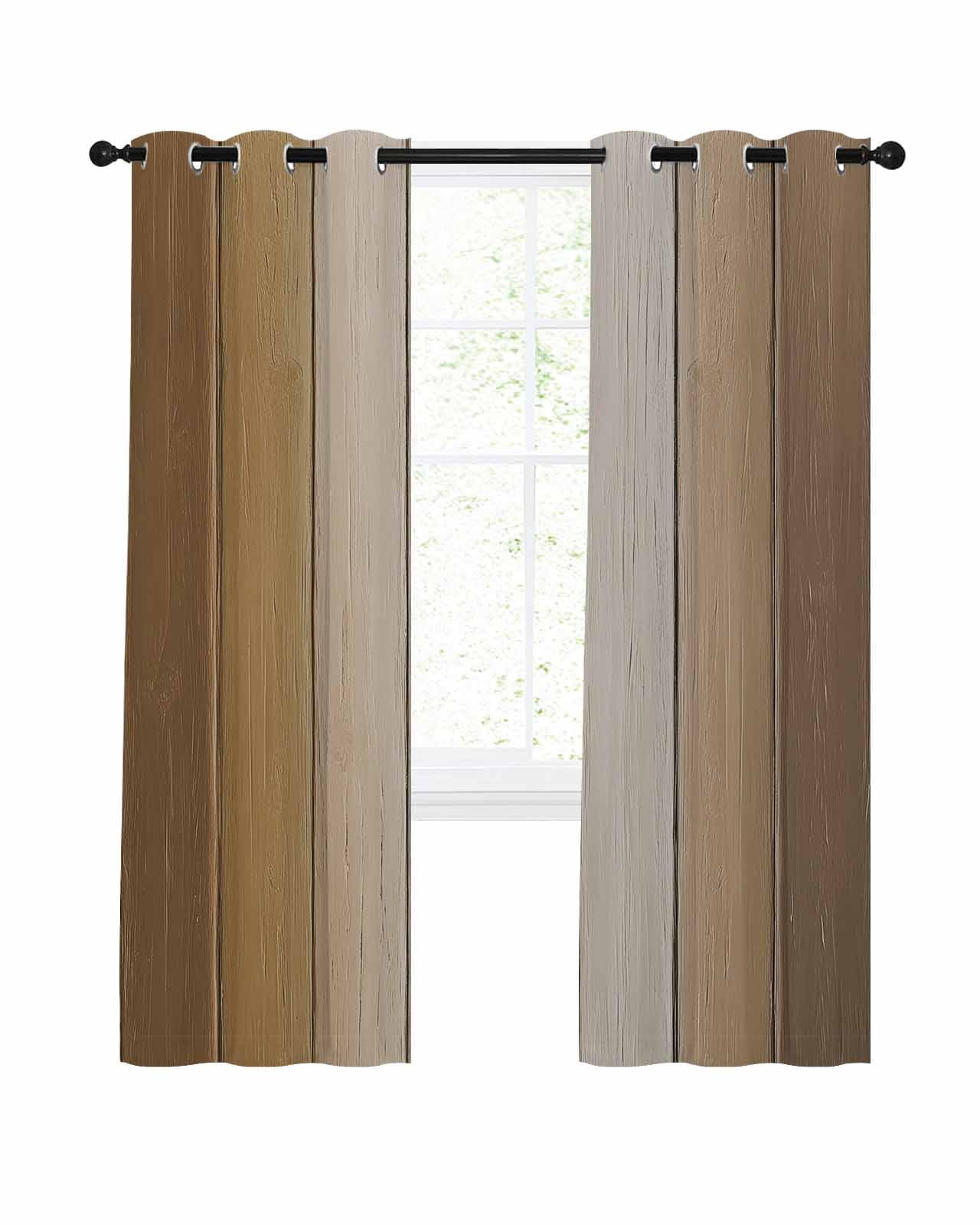 Brown Ombre Blackout Curtains 84 Inches Long for Bedroom, Vintage ...