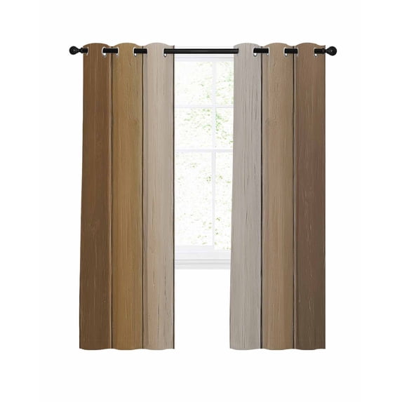 Brown Ombre Blackout Curtains 84 Inches Long for Bedroom, Vintage ...