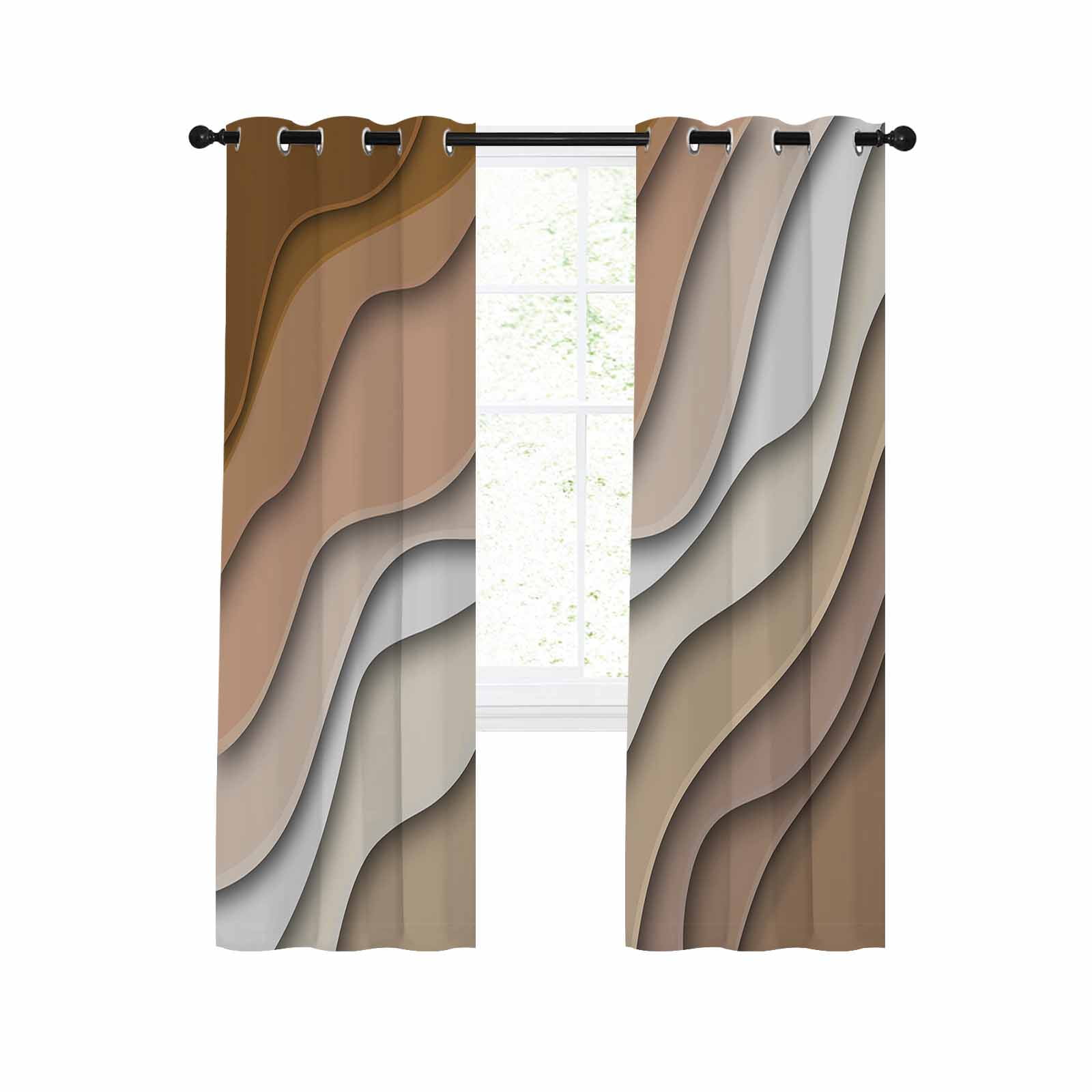 Brown Ombre Blackout Curtains 96 Inches Long for Bedroom, Modern ...