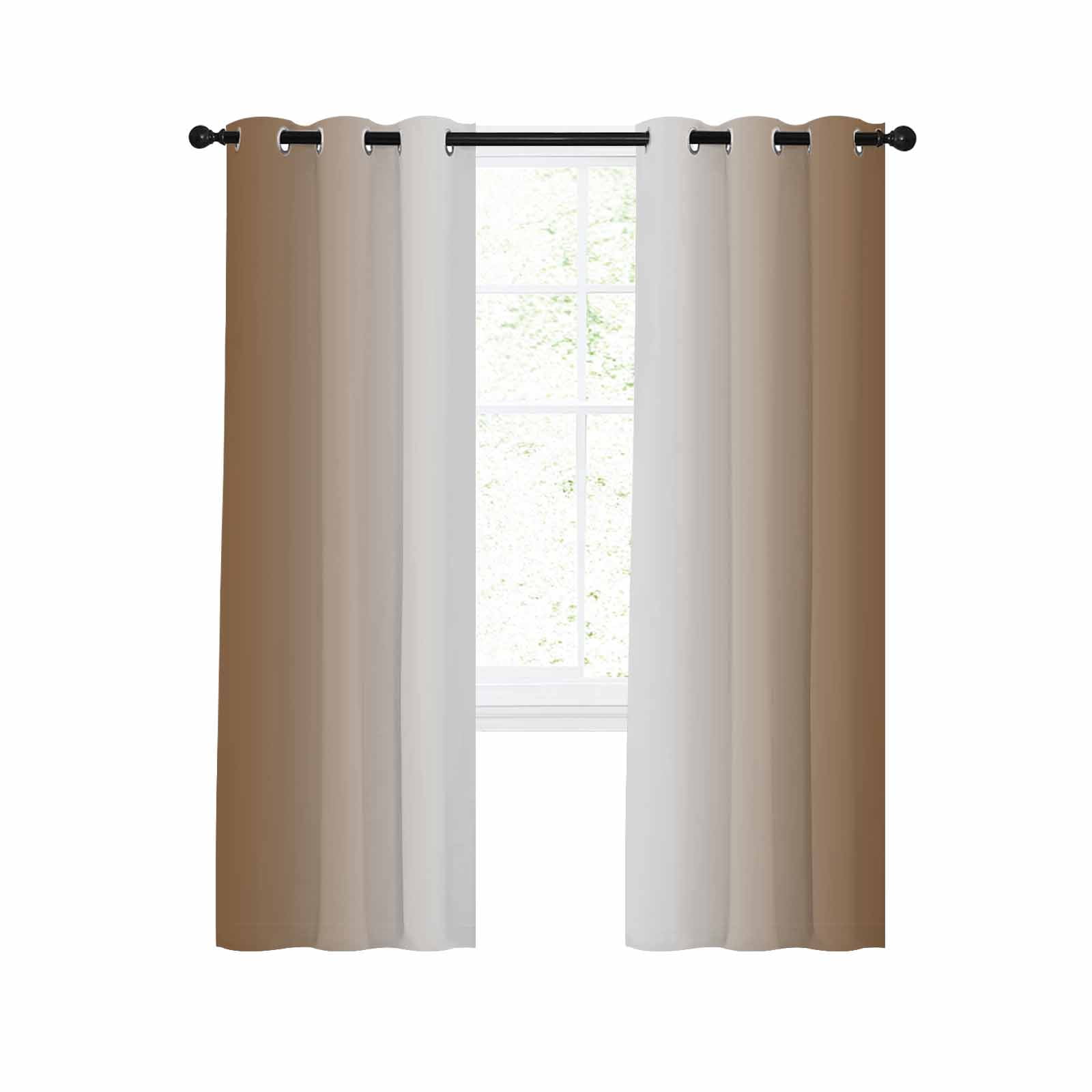 Brown Ombre Blackout Curtains 96 Inches Long for Bedroom, Modern ...
