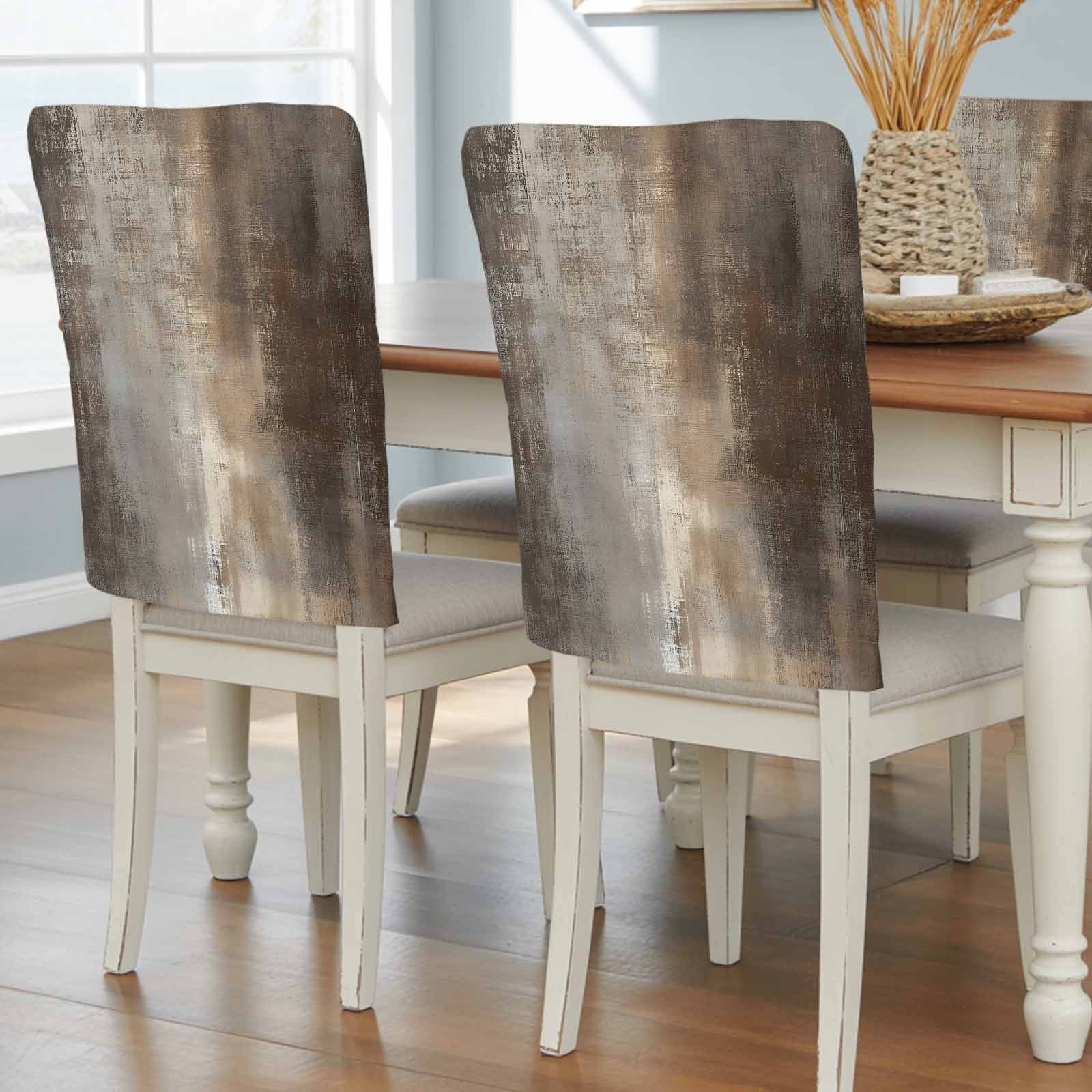 Brown Ombre Chair Back Covers, Modern Abstract Oil Painting Art ...