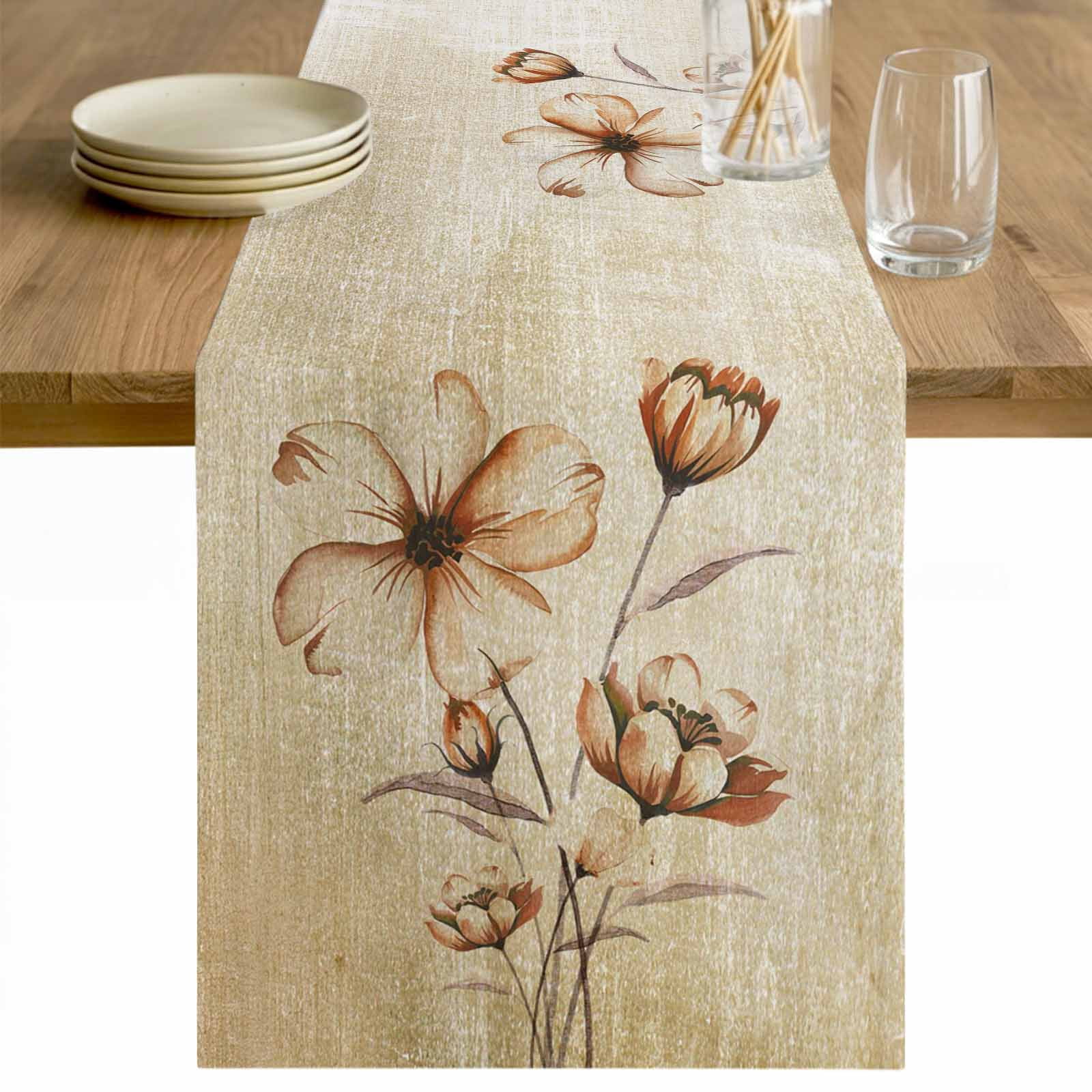 Brown Ombre Daisy Table Runner 70 Inches Long Farmhouse Dress Scarves ...