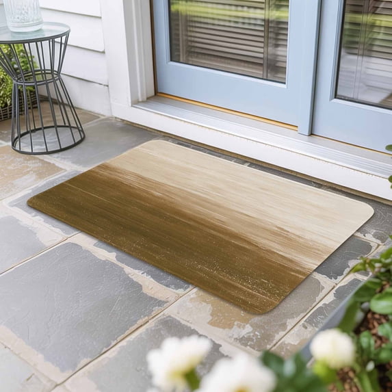 Brown Ombre Door Mat Indoor Outdoor, Modern Abstract Art Ocean Oil ...