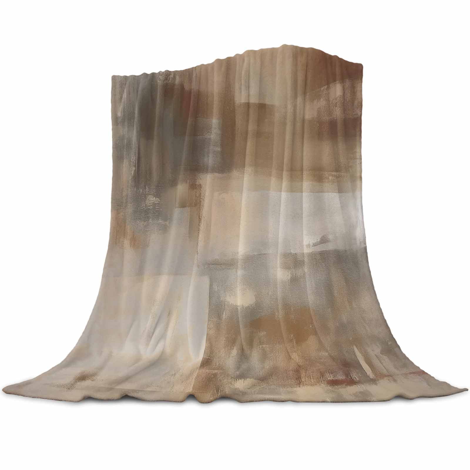 Brown Ombre Fleece Blankets for Couch, Abstract Texture Minimalism ...
