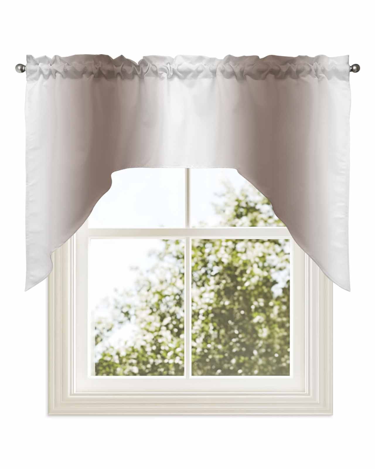 Brown Ombre Kitchen Curtains Swag Valance for Windows/Bathroom/Cafe ...