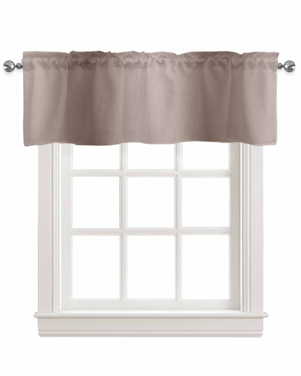 Brown Ombre Kitchen Valances for Windows Farmhouse Linen Window Valance ...