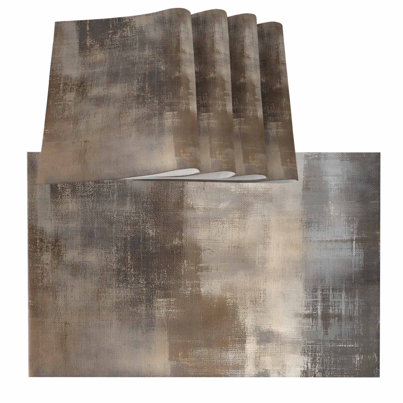 Brown Ombre Placemats for Dinning Table Set of 4, Modern Abstract Art ...