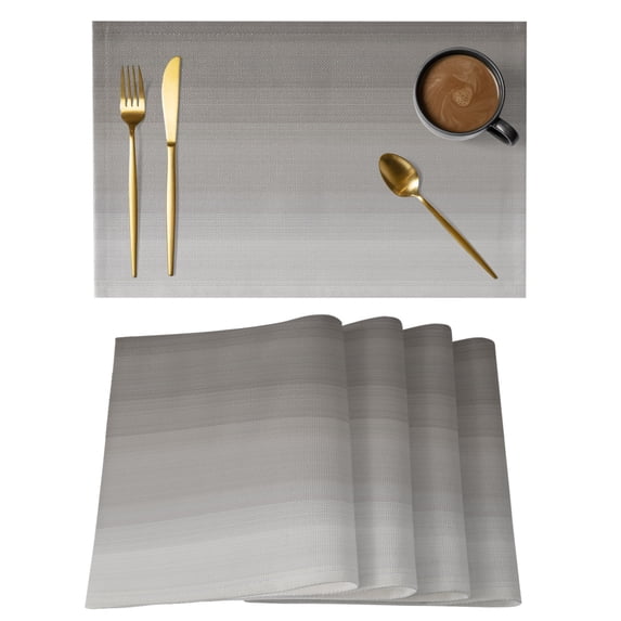 Brown Ombre Placemats Set of 12 Farmhouse Brown Gradient Striped Place ...