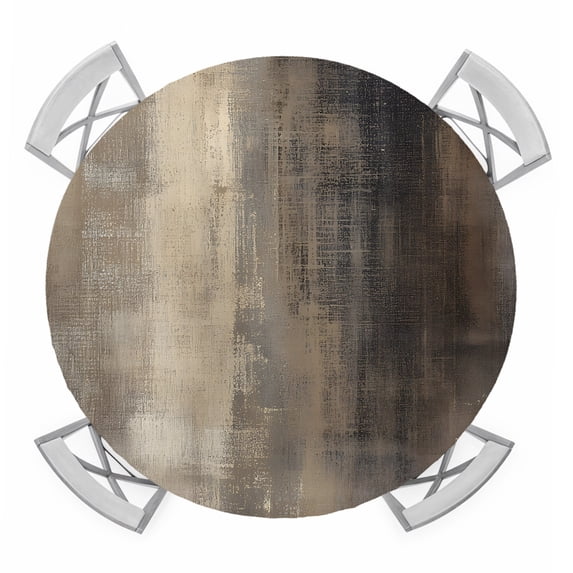 Brown Ombre Round Tablecloth for 45-54 Inch Tables, Fitted Table Cover ...