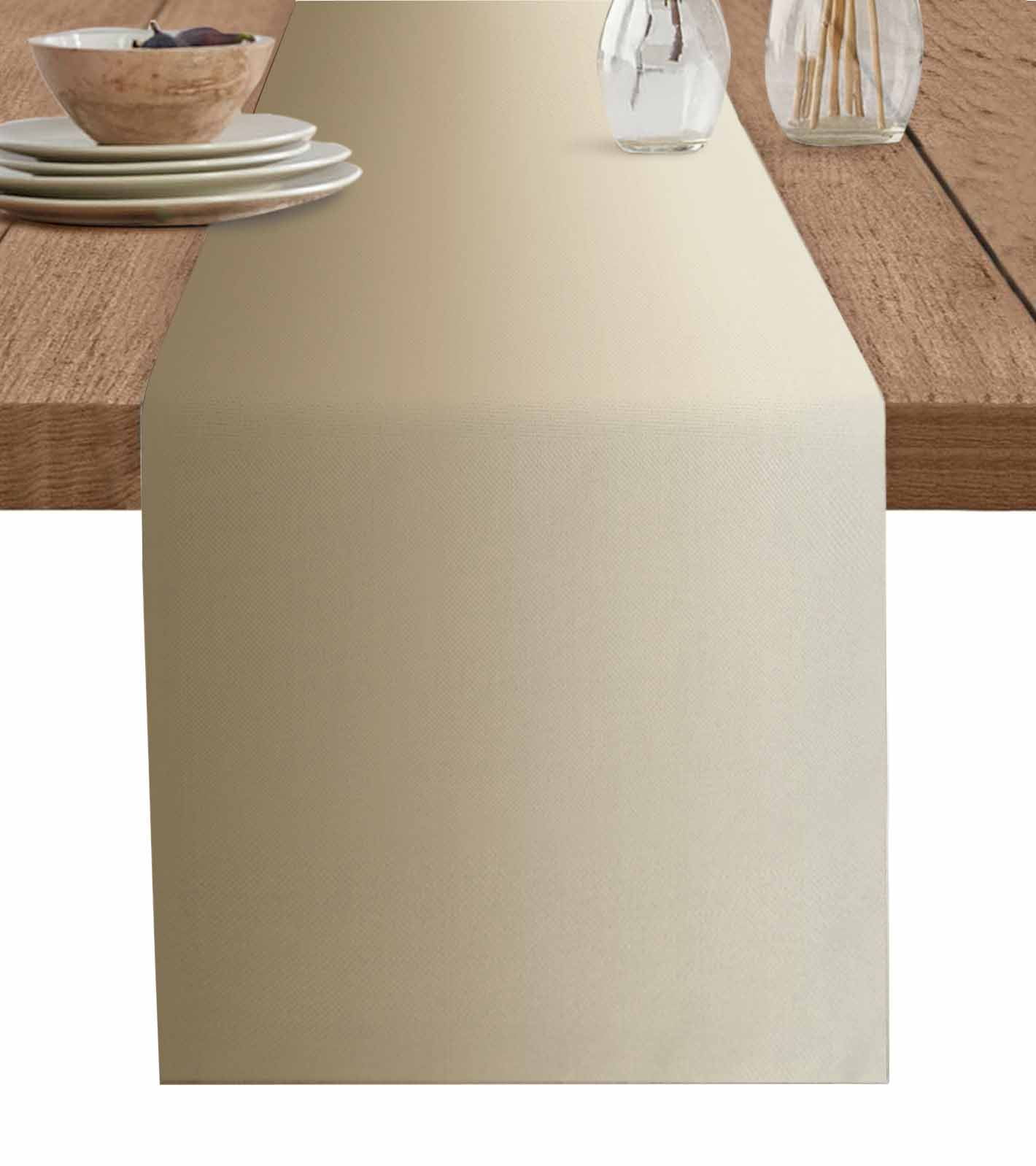 Brown Ombre Short Table Runners 48 Inches, Cotton Linen Fabric Table ...