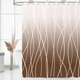 Brown Ombre Striped Shower Curtain, Modern Abstract Geometric Brown ...