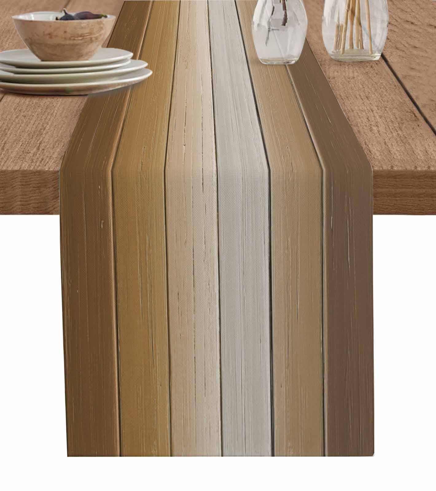 Brown Ombre Table Runner Vintage Country Wooden Tablerunners 13 x 48 ...