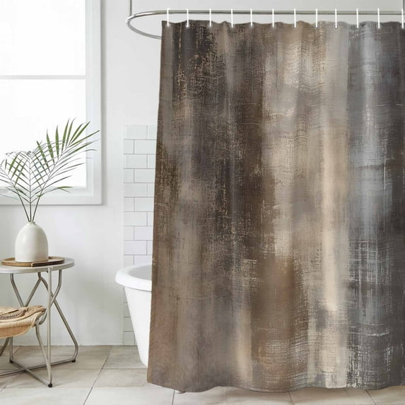 Brown Ombre Waterproof Fabric Shower Curtain,Modern Abstract Art Oil ...