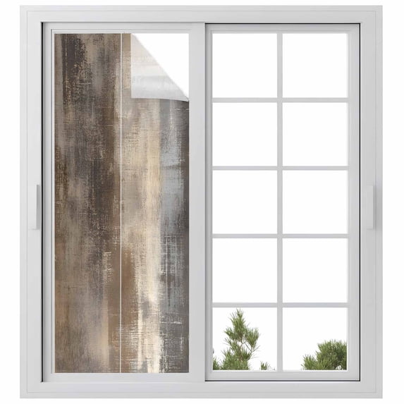 Brown Ombre Window Privacy Film, Modern Abstract Art Oil Painting ...