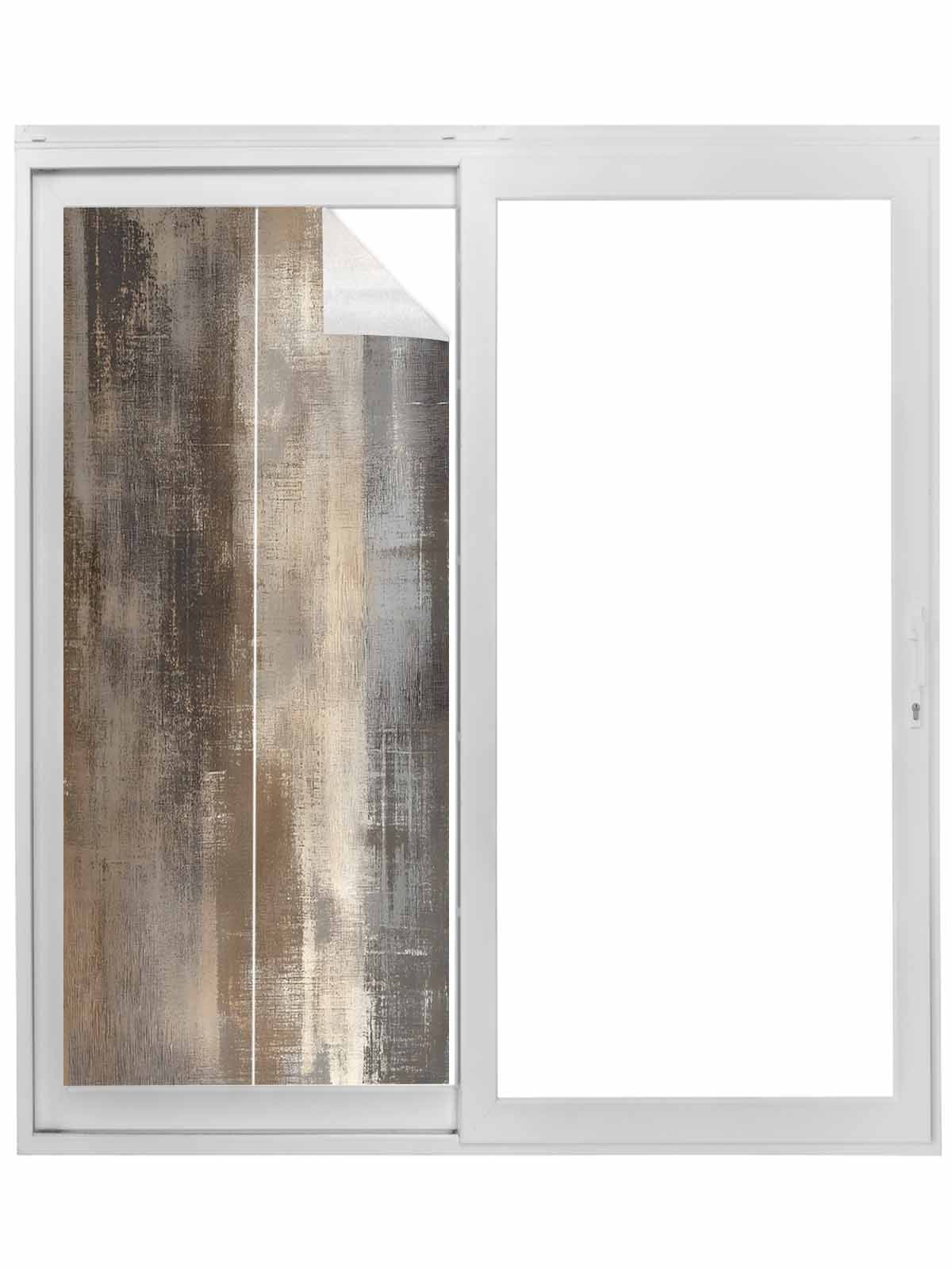 Brown Ombre Window Privacy Film, Modern Abstract Art Oil Painting ...