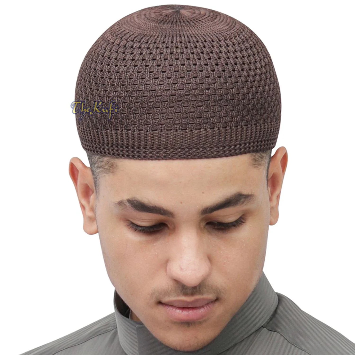Brown Open Weave Nylon Kufi Hat (L-23"(58.5cm)) - Walmart.com