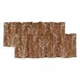 Brown Orange 2 Panels Kitchen Valance, White Tree Branch Botanical ...