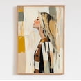 Brown Orange Acrylic Blond Girl Art Neutral Modern Beige Large Women ...