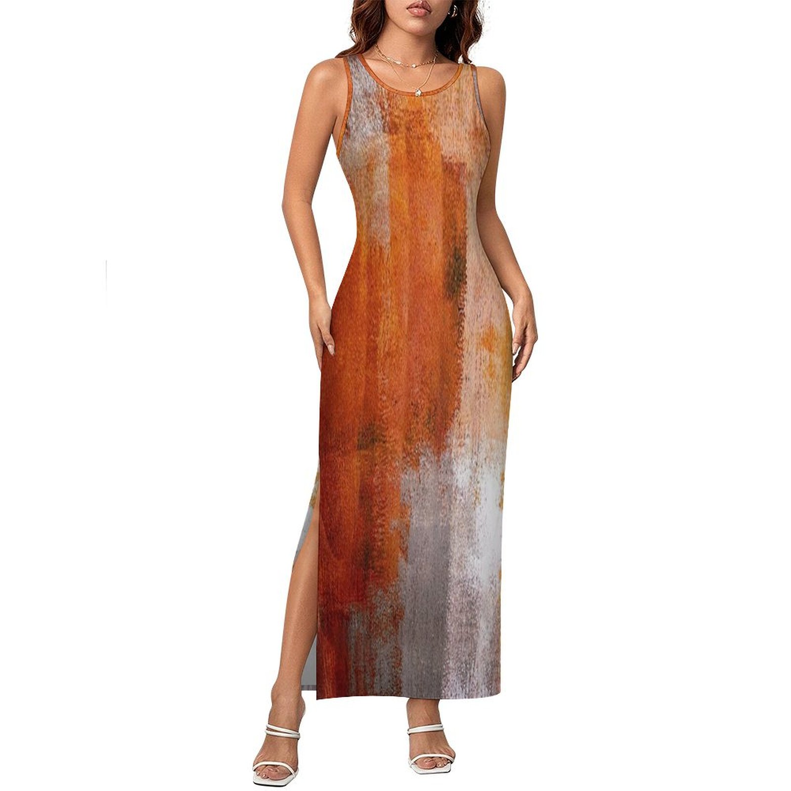 Brown Orange Background Abstract Texture Ladies Summer Dresses Beach ...
