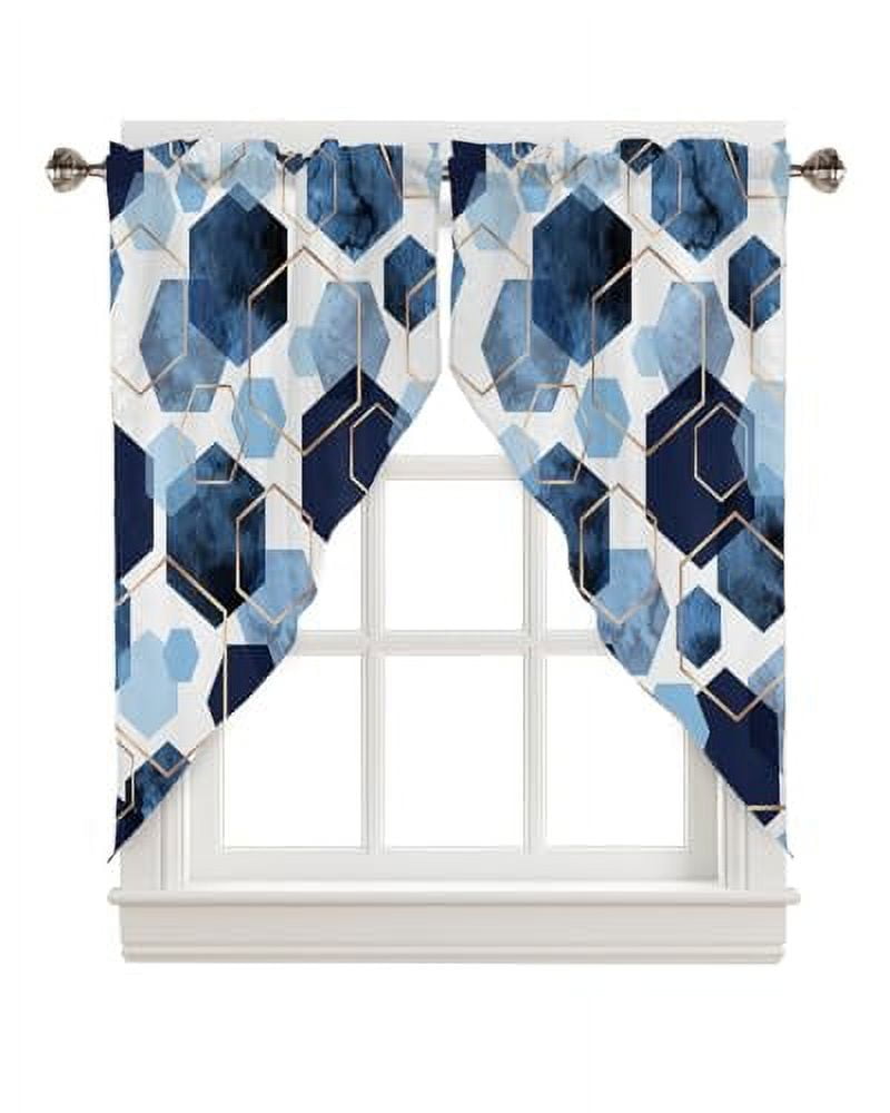 Brown Orange Botanical Swag Curtains For Living Room/bedroom Watercolor ...