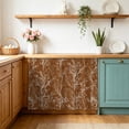 Brown Orange Cabinet Curtains 10" W x 11" L White Tree Branch Botanical ...