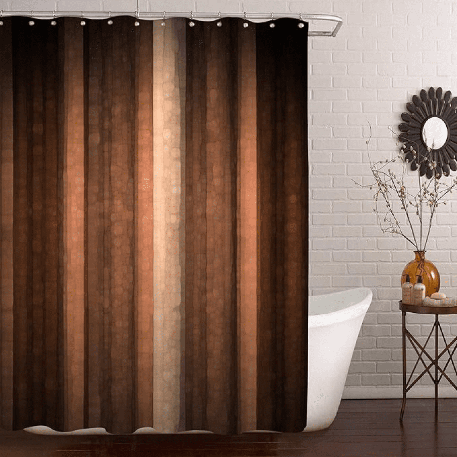 Brown Orange Copper And Pale Peach Abstract Shower Curtain Cool Glass ...