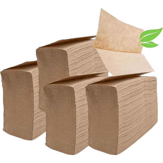 Brown Organic Unbleached Z-Fold Paper Towels | 100% Post-Consumer Waste ...