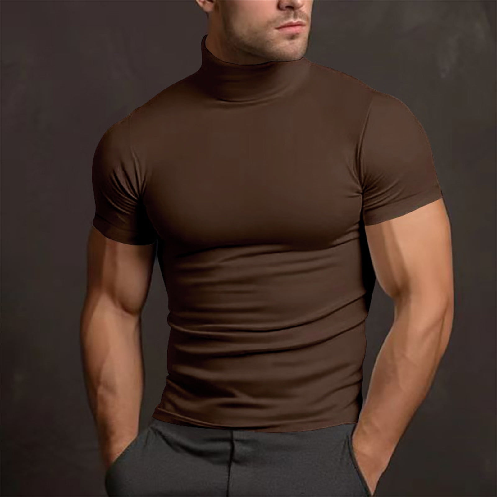 Brown Oversized Graphic Tees, Polyester Mens Tall T Shirts, Men's T ...