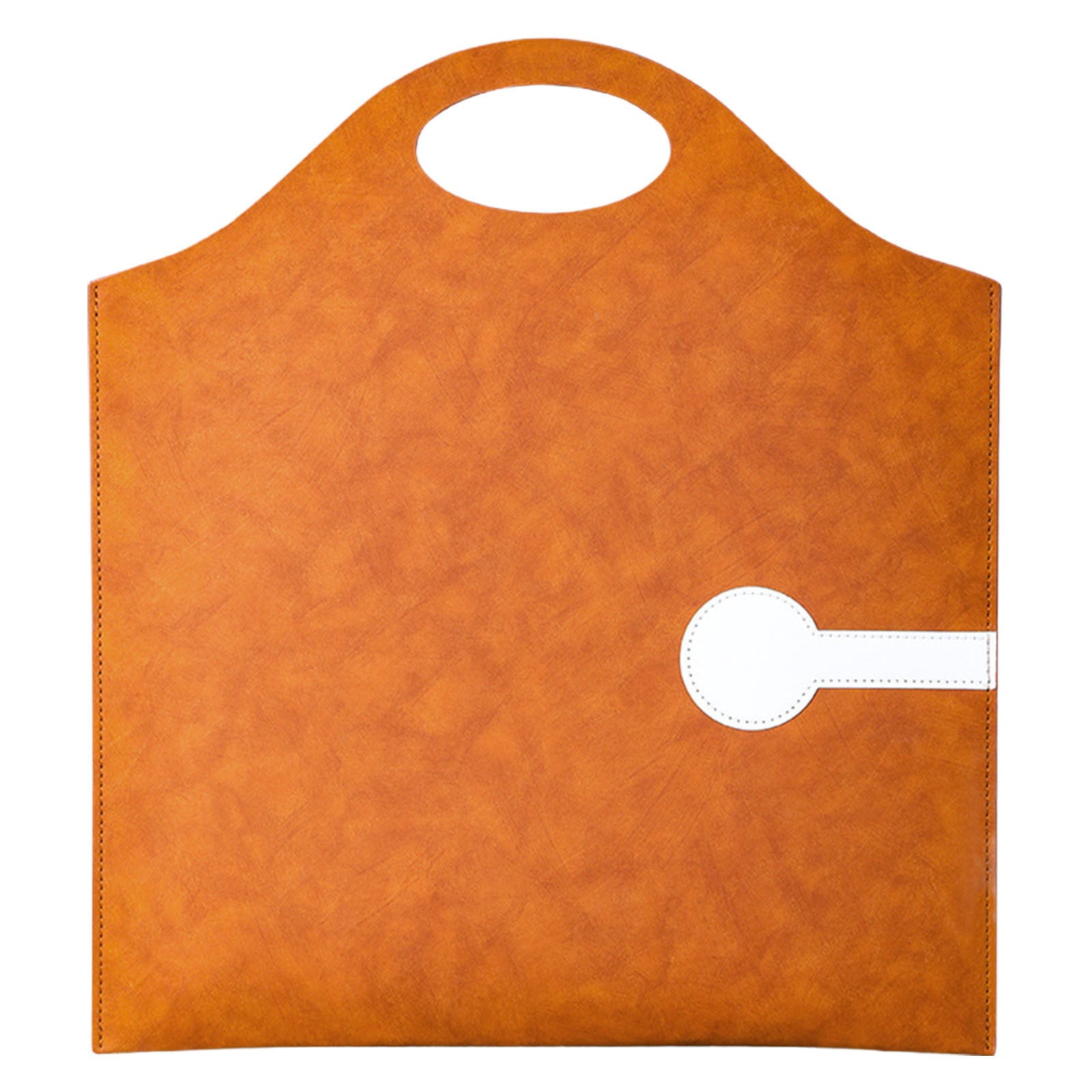 Brown PU Leather Portfolio Organizer A5 Portable File Folder with ...