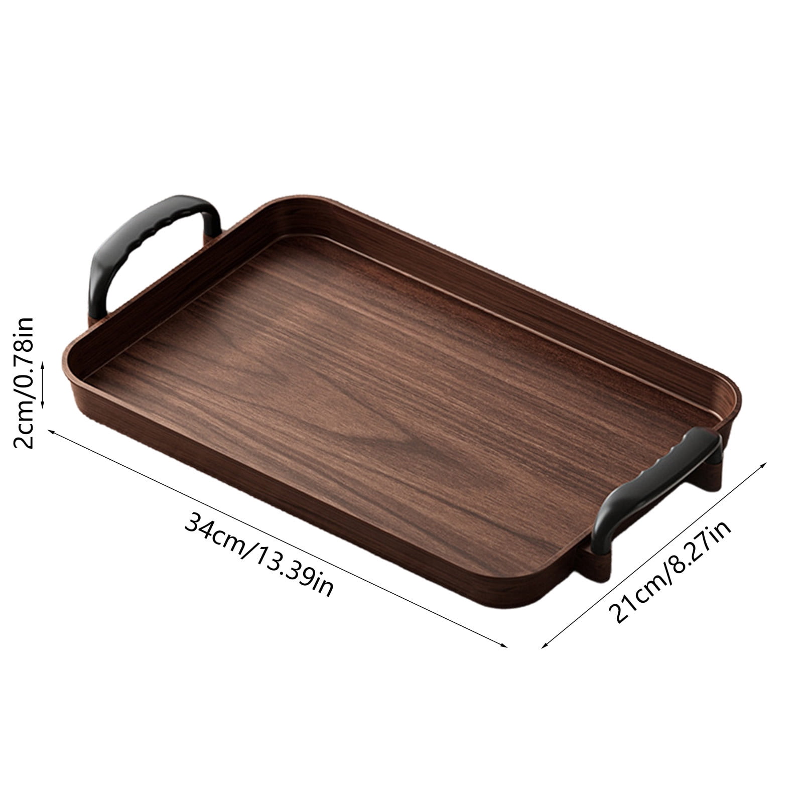 Brown PVC Serving Tray with Armrests, Rectangular Snack and Fruit Tray ...